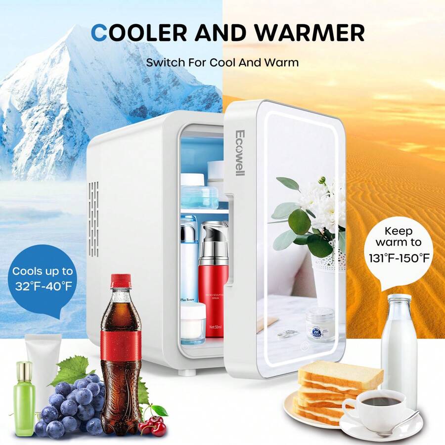ECOWELL Skincare Fridge, Mini Fridge For Bedroom, 4L Skin Care Fridge ...