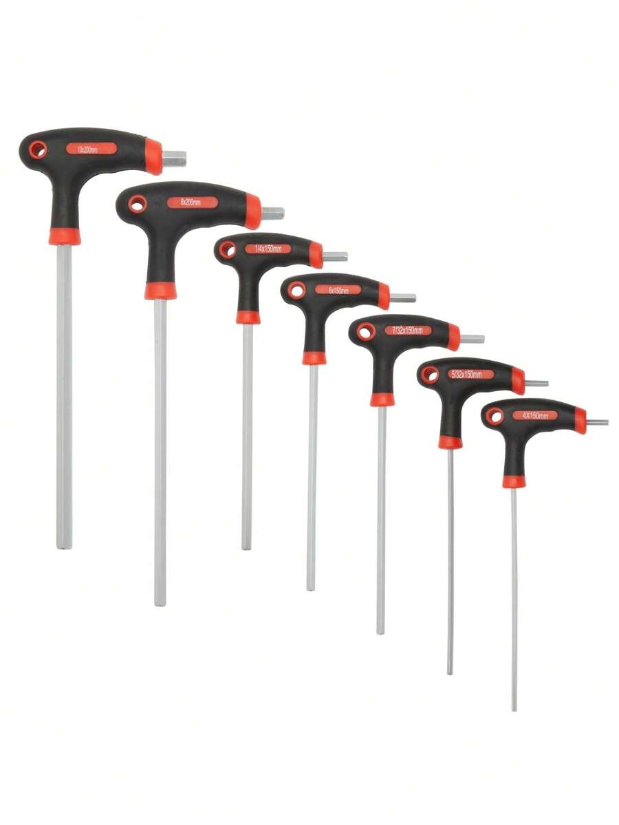 14 Piece T Handle Allen Wrench Set, 7 Imperial And 7 Metric Hex Key Set ...