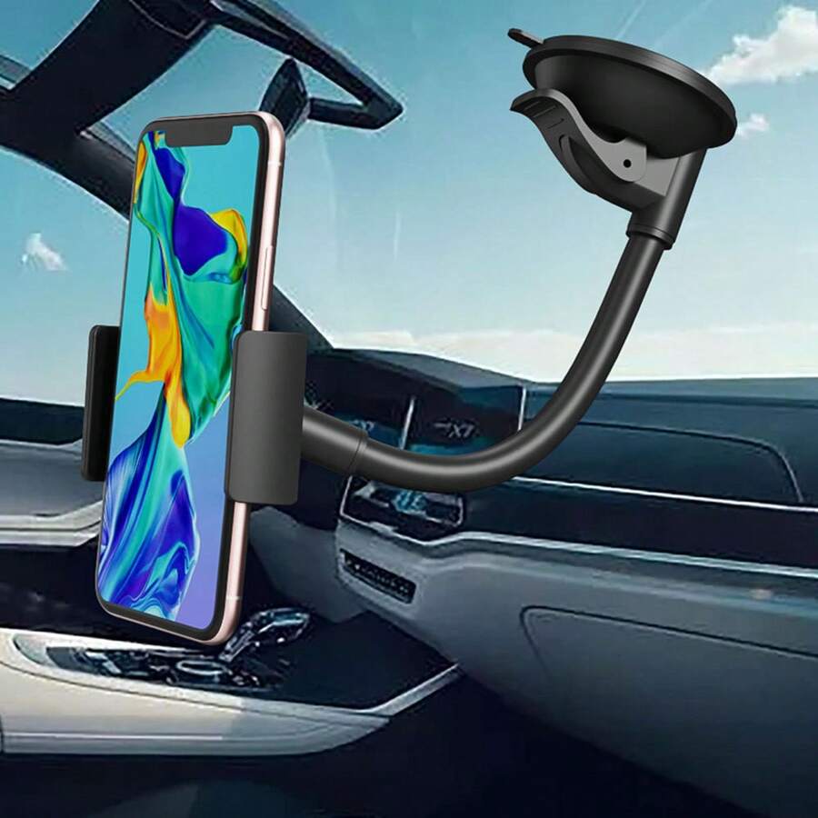 Long Arm Car Windshield Phone Holder, 360° Rotatable Suction Cup Mount ...
