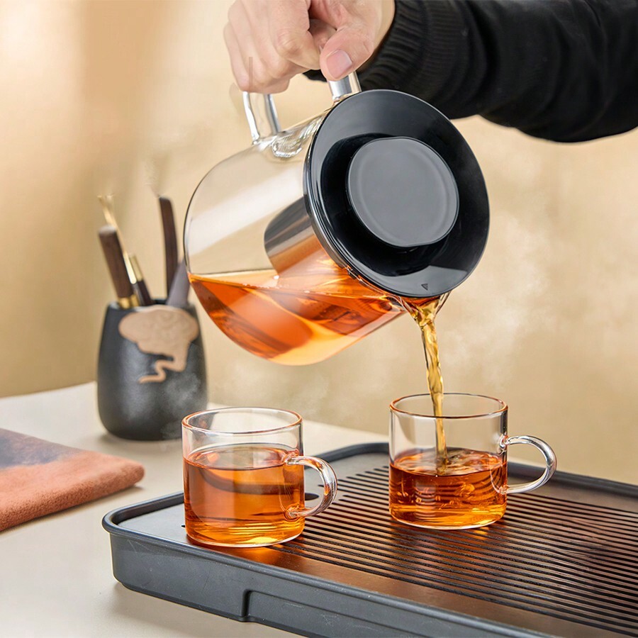 A Glass Teapot With Rotating Cover, Tea And Water Separator, Thickened ...