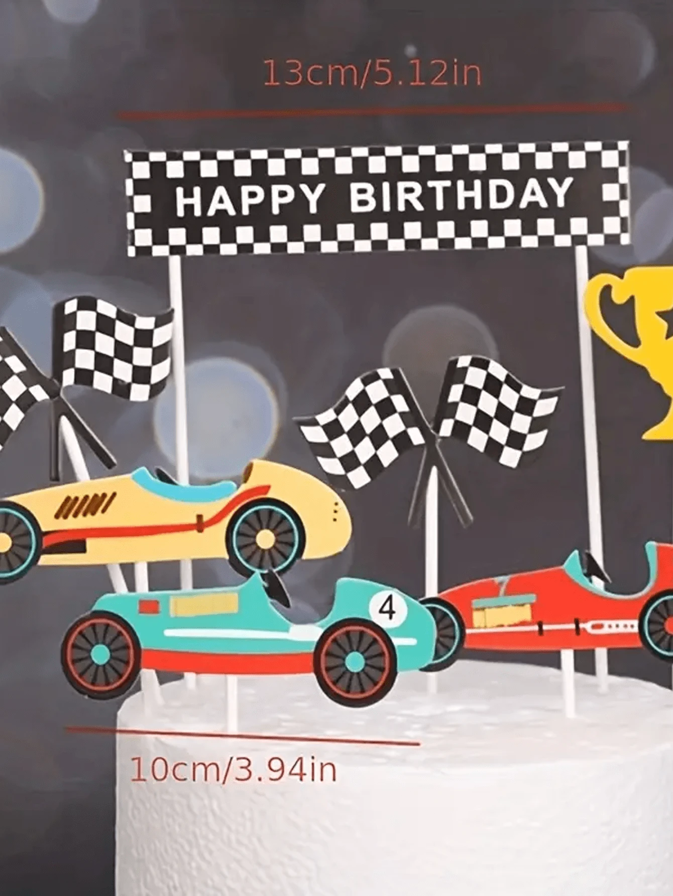 7pcs, Racing Car Cake Toppers - Vehicle Happy Birthday Decorations For ...