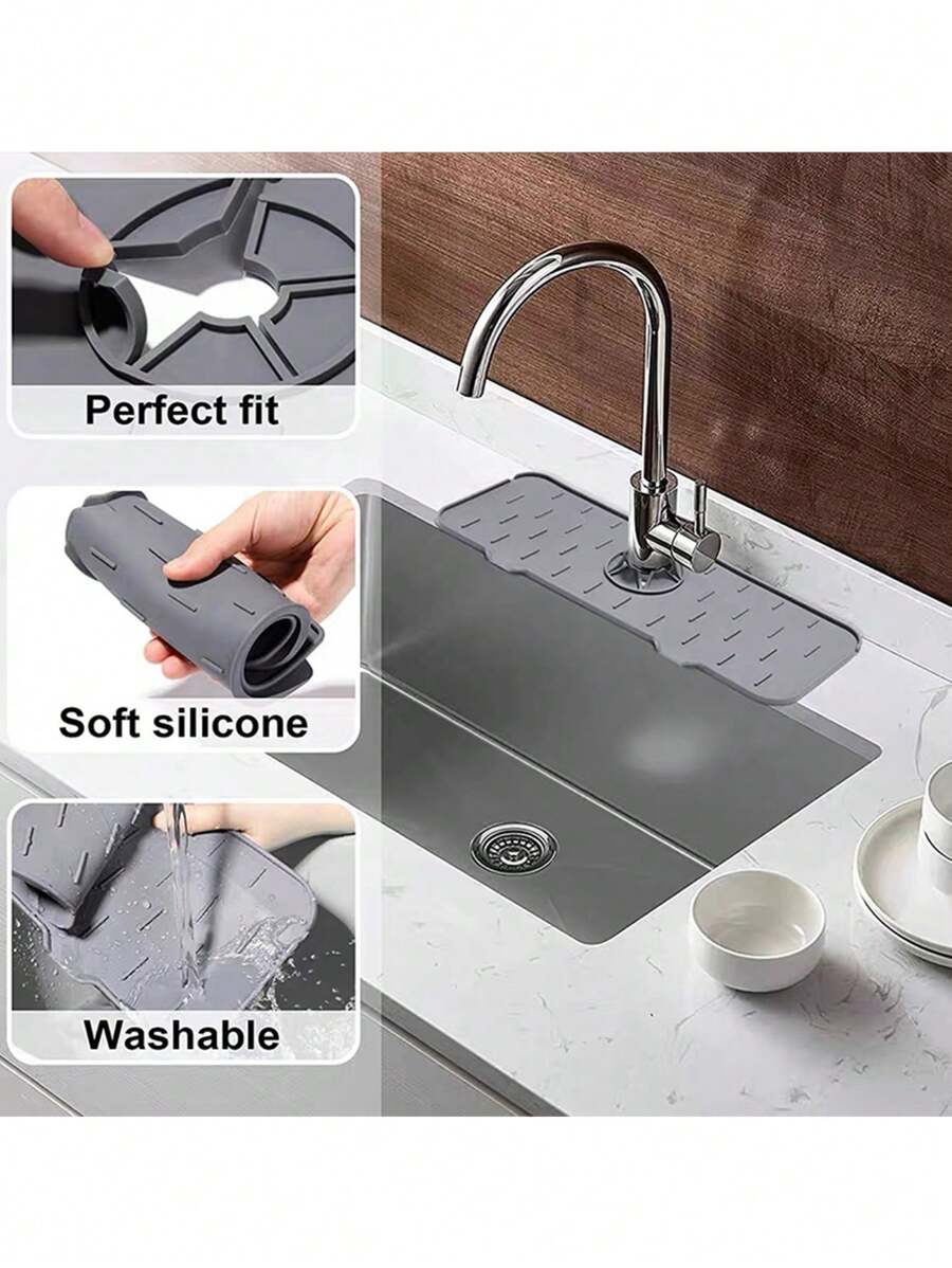 1pc Faucet Splash-Proof Device, Water-Resistant Pad For Hand Sink ...
