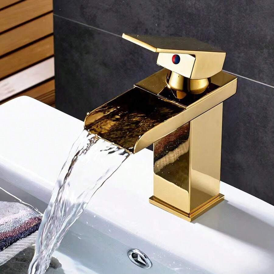 Black Waterfall Bathroom Faucet For Above Counter Basin And Under ...