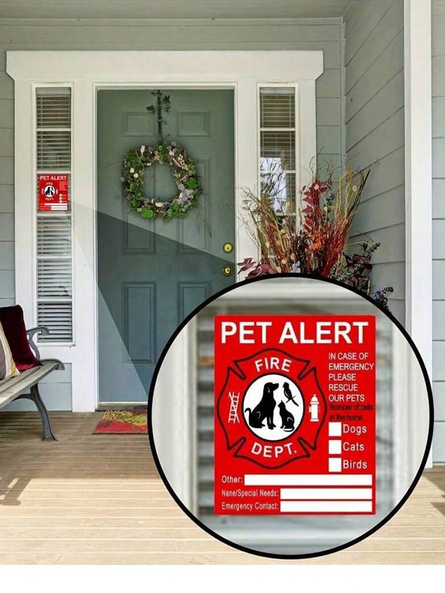 1pc/5pcs Pet Alarm Safety Fire Rescue Pvc Stickers, Save Our Pets ...