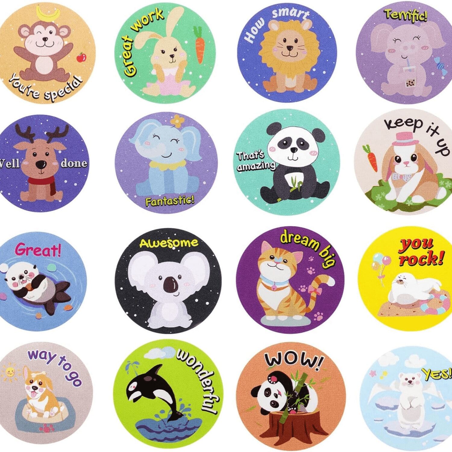 500pcs Motivational Stickers For Elementary Students, Cute Animals ...