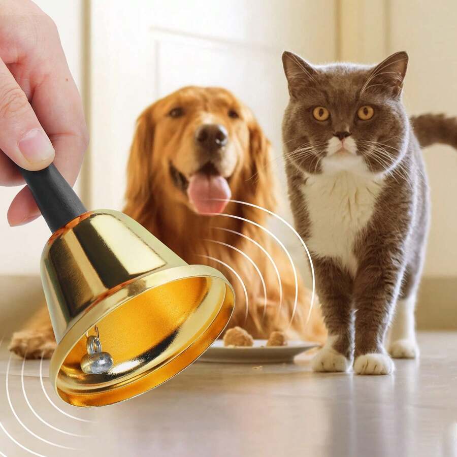 MROCO 1 Pcs Gold Hand Bell Steel Hand Bell Call Bell For Wedding ...