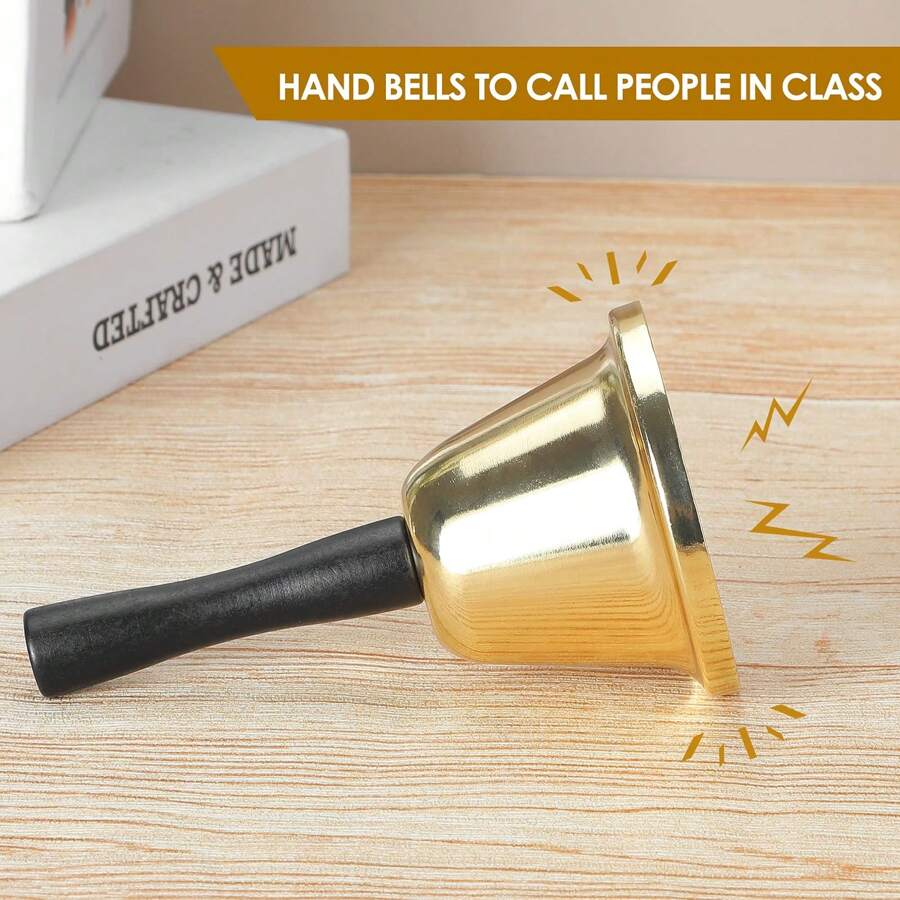MROCO 1 Pcs Gold Hand Bell Steel Hand Bell Call Bell For Wedding ...