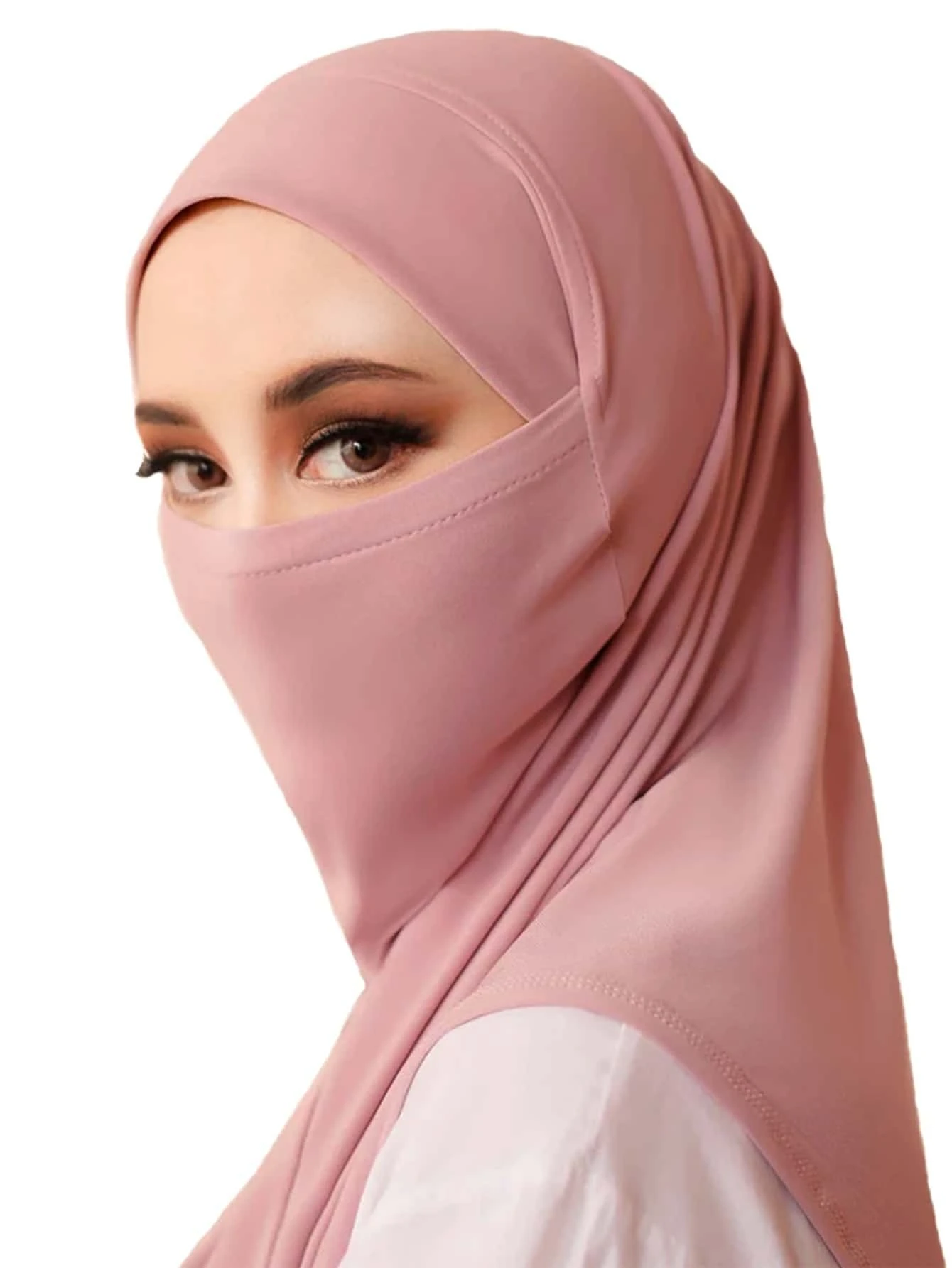 1pc Women Big Size Convenient Headscarf Bandana With Face Cover & Sweat ...