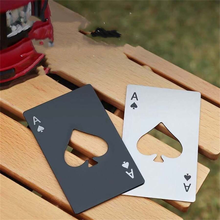 Creative Stainless Steel Bottle Opener Credit Card-Shaped Spades A ...