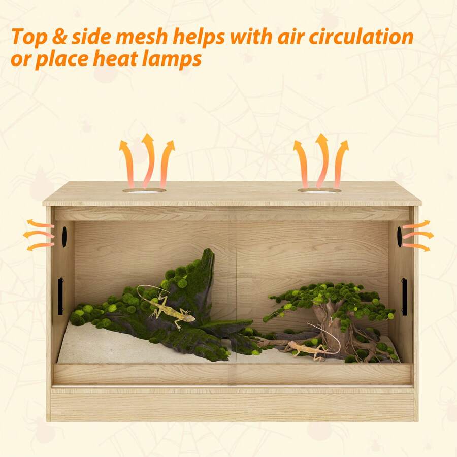 Reptile Terrarium Tank Lizard Tank Bearded Dragon Tank With Sliding ...