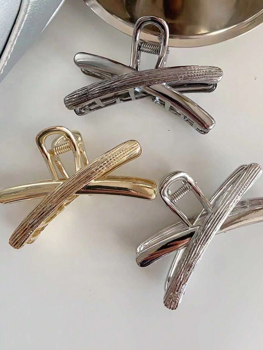 Korean Style X-Shaped Metal Hair Clip With High-End Feel, Suitable For ...