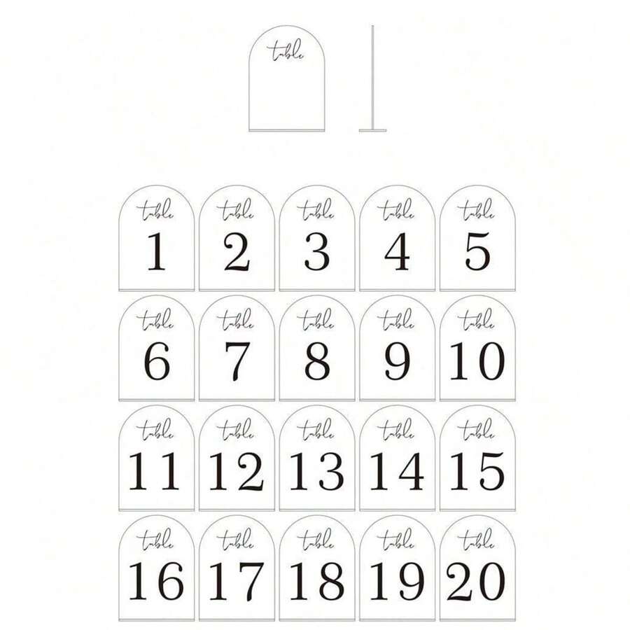 Wedding Banquet Table Number Cards, Numbers 1-20 | SHEIN USA