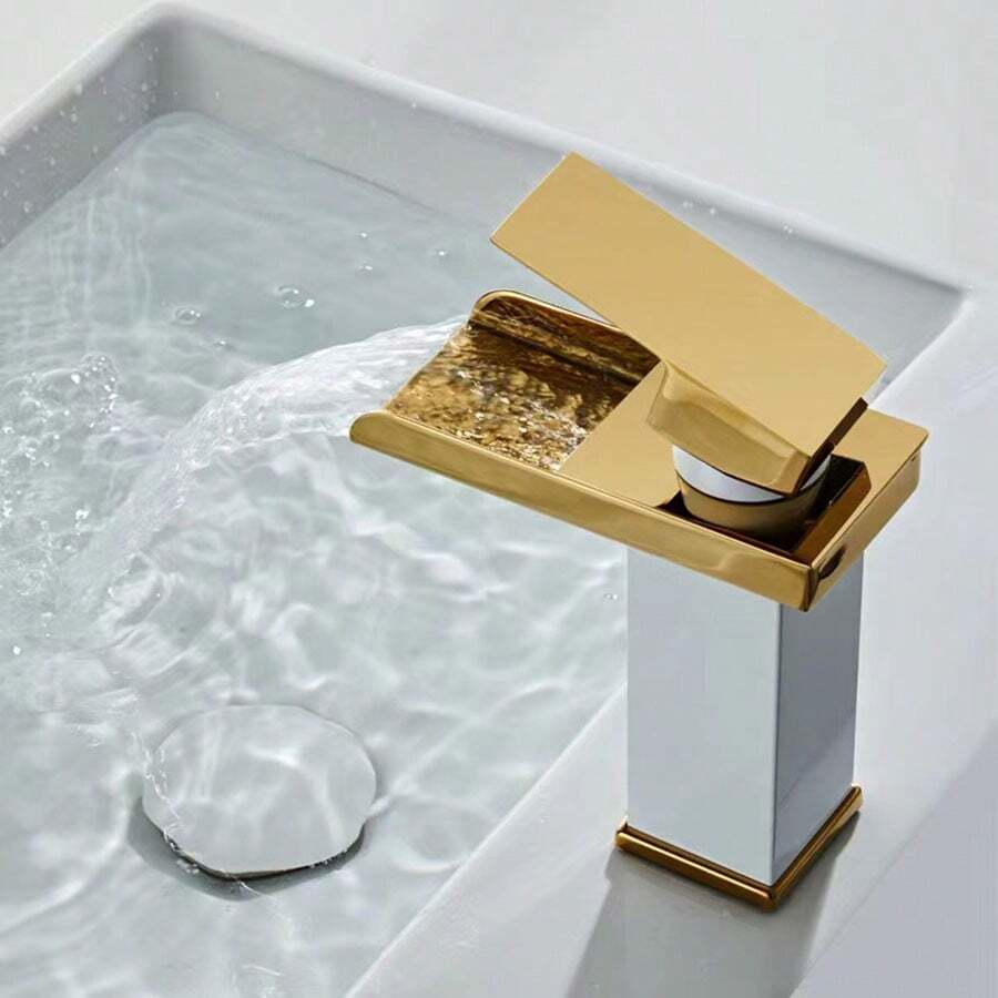 Black Vintage Design Waterfall Spout Bathroom Sink Faucet For Above ...