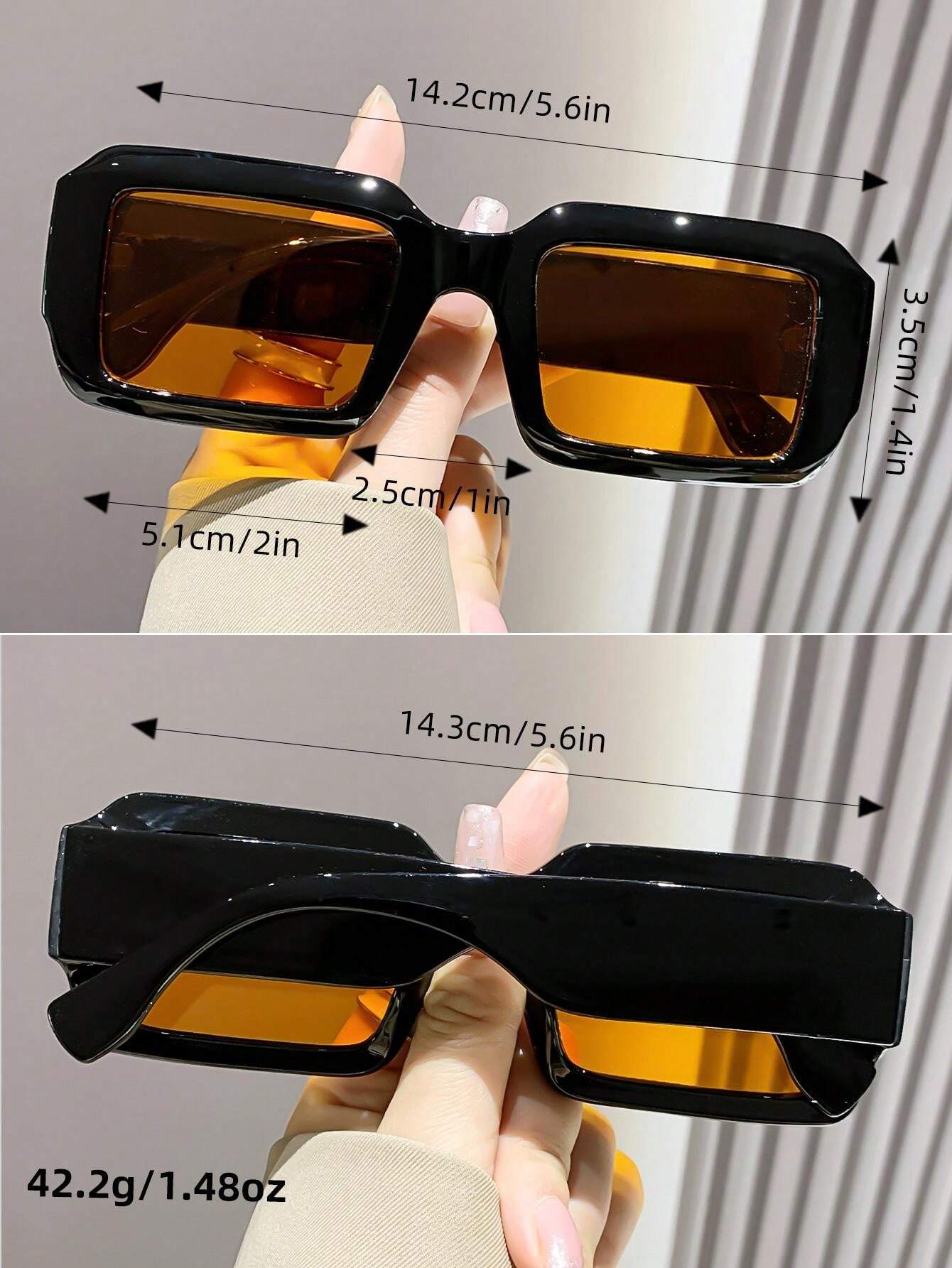 Vintage Square Sunglasses Men Women Plastic Fashion Classic Design ...
