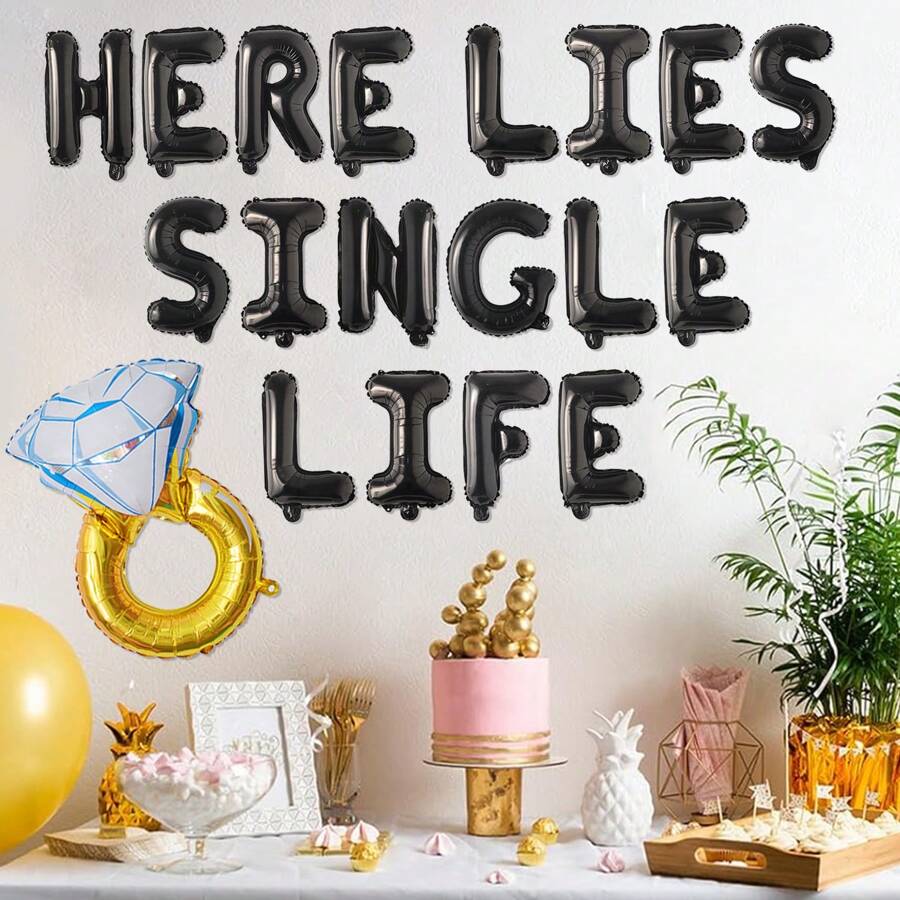 19Pcs Here Lies Single Life Party Decoration Single Life Bachelorette ...