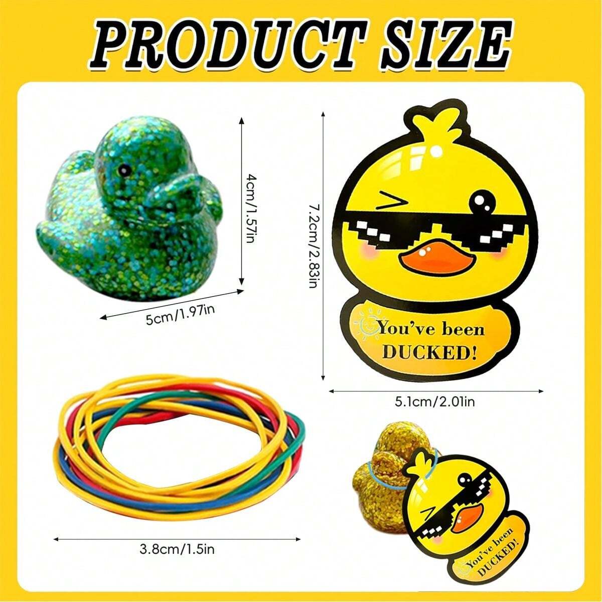 10 Pcs Mini Rubber Ducks, Colorful Rubber Ducks With 10 Yellow Cards ...