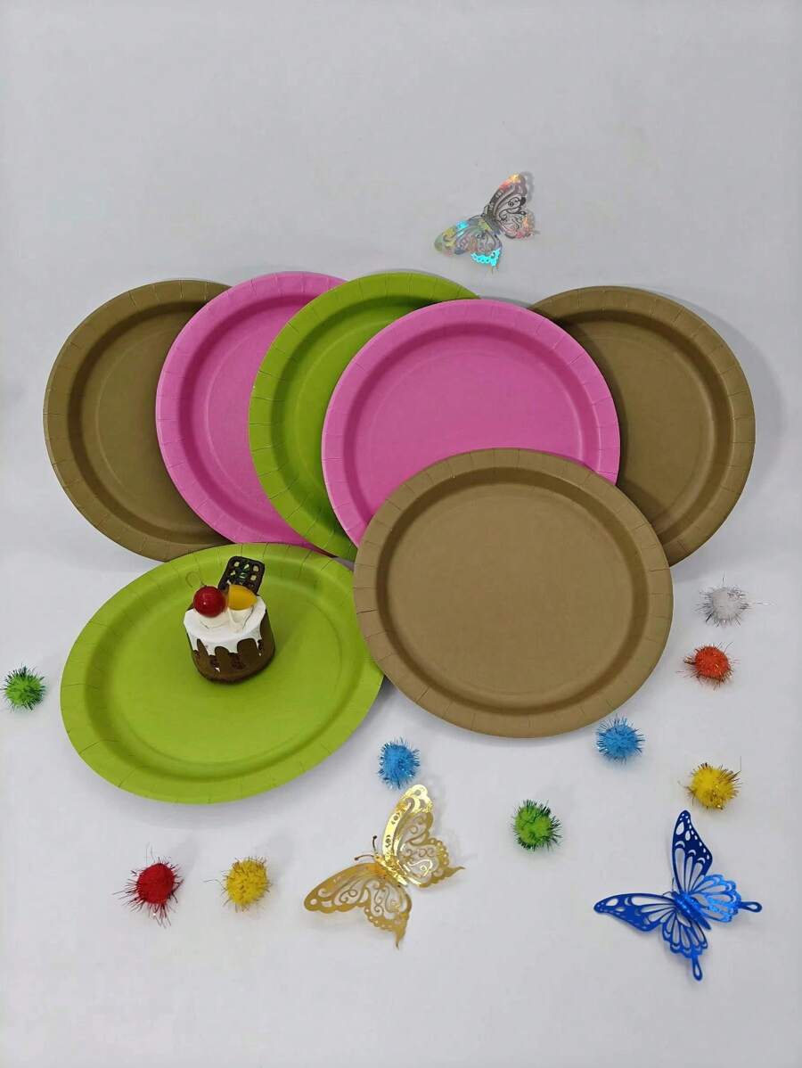 Thick Solid Color Paper Plates, Great For Bbq, Snacks, Cakes, And ...