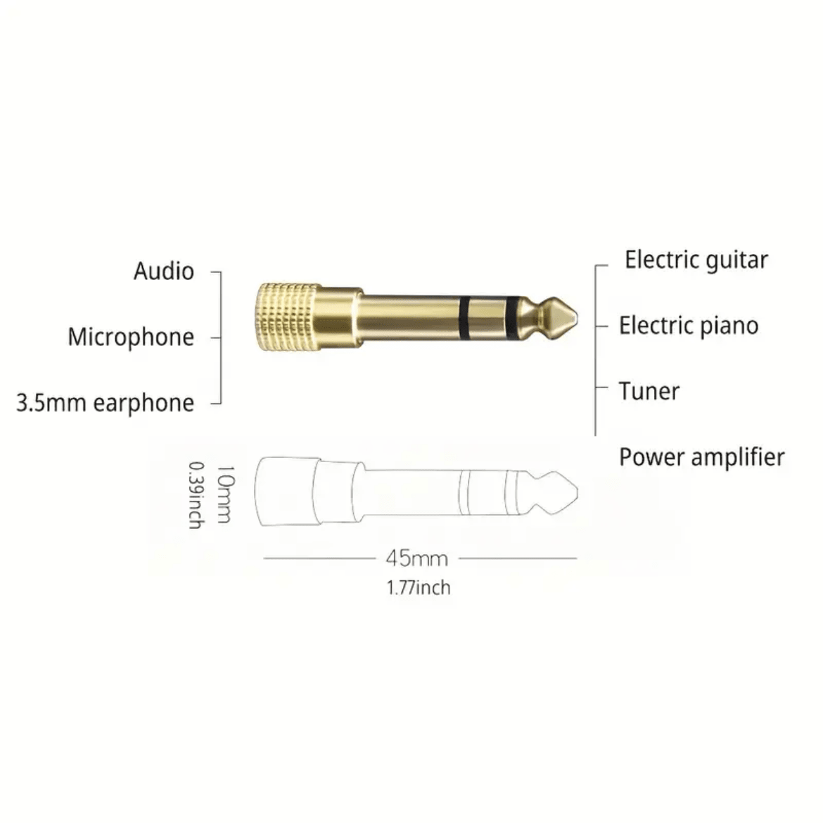 Premium 6.5mm To 3.5mm AUX Adapter - High-Fidelity, Durable Metallic ...