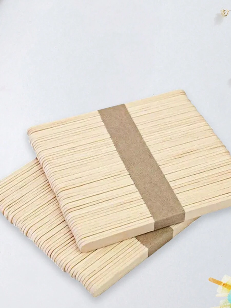 50 Pcs Natural Color Popsicle Sticks For Disposable DIY Model Handmade ...