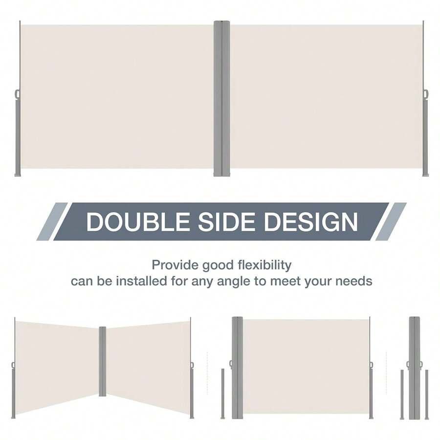 CHENGTUO 78.7" X 236" Retractable Double Folding Awning Screen Fence ...