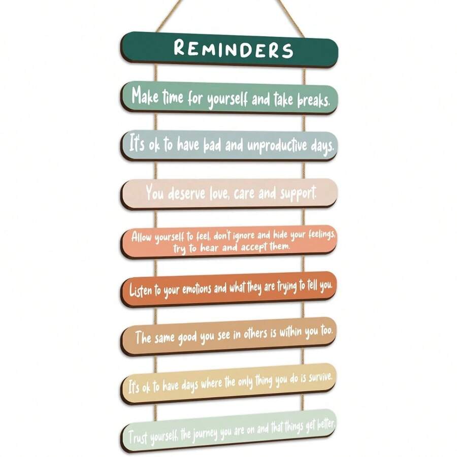 11.8*27.6inch Mental Health Reminders Wall Decors Wooden Hanging Wall ...