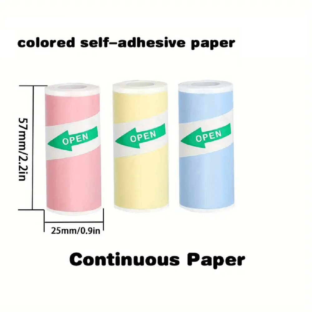 Mini Printer Self Adhesive Paper, Color Printable Sticker Paper For ...