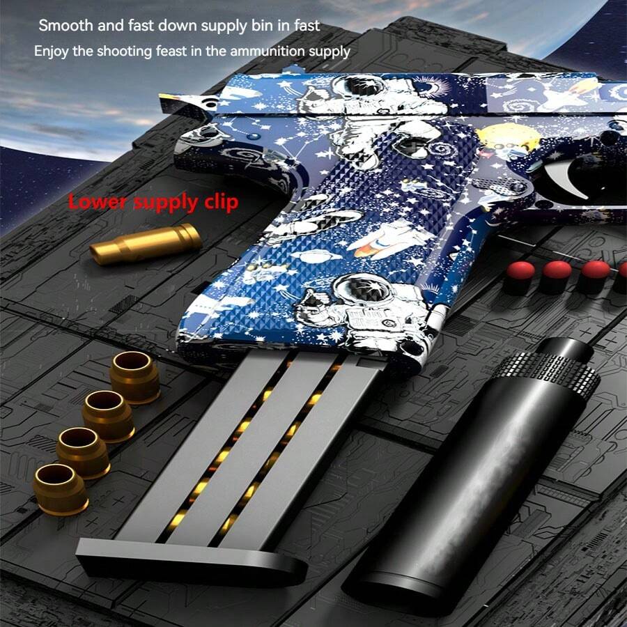 1set, 2024 New Arrival, M1911 Shell Ejection Soft Bullet Gun Toy ...