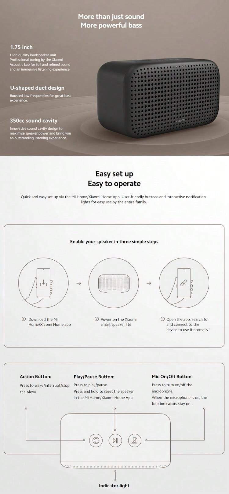 Xiaomi Smart Speaker Lite Build Up Your Smart Home Smart Living With Alexa Powerful Sound With ...