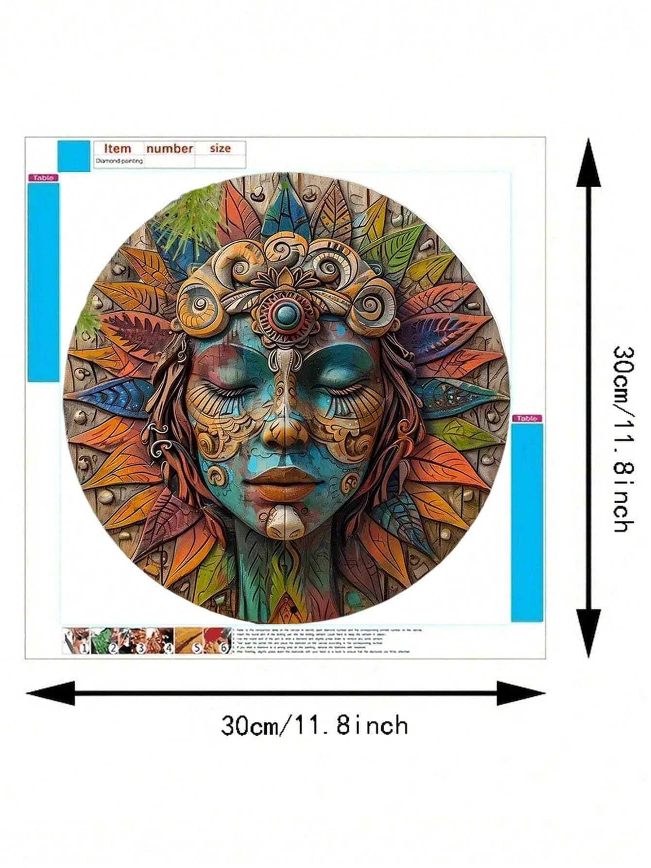 1pc Diy 5d Diamond Painting Kit, 30x30cm/11.8x11.8in, Lady Face Mask ...