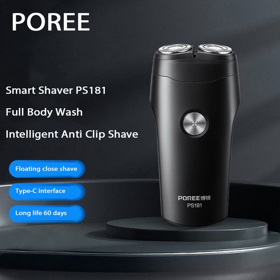 1 Pcs Rechargable POREE PS181 Electric Shaver Full Body Wash 3D Blade ...