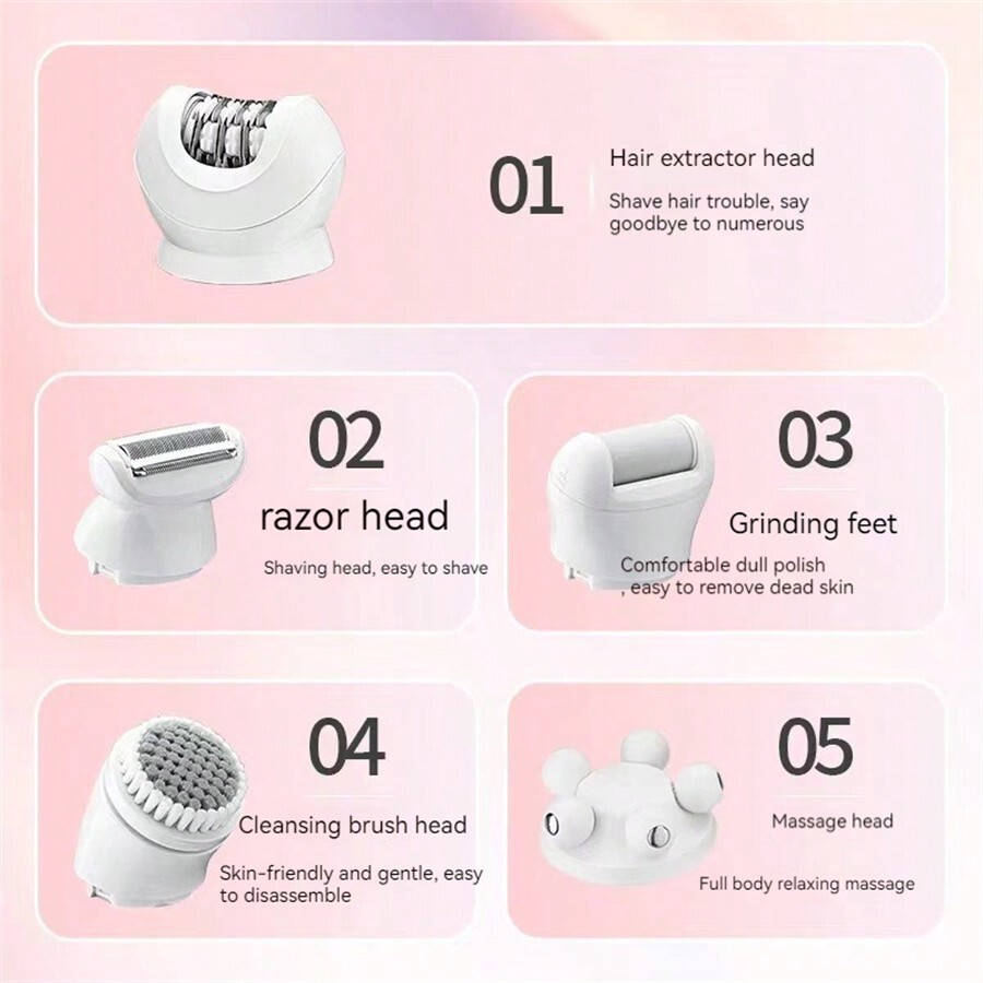 Electric Razor - Shaver - Trimmer For Women: 5 In 1 Painless Body ...