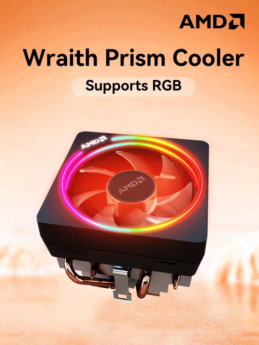 AMD Enfriador Prism Wraith de 93mm de altura RGB con 4 tubos de cobre ...