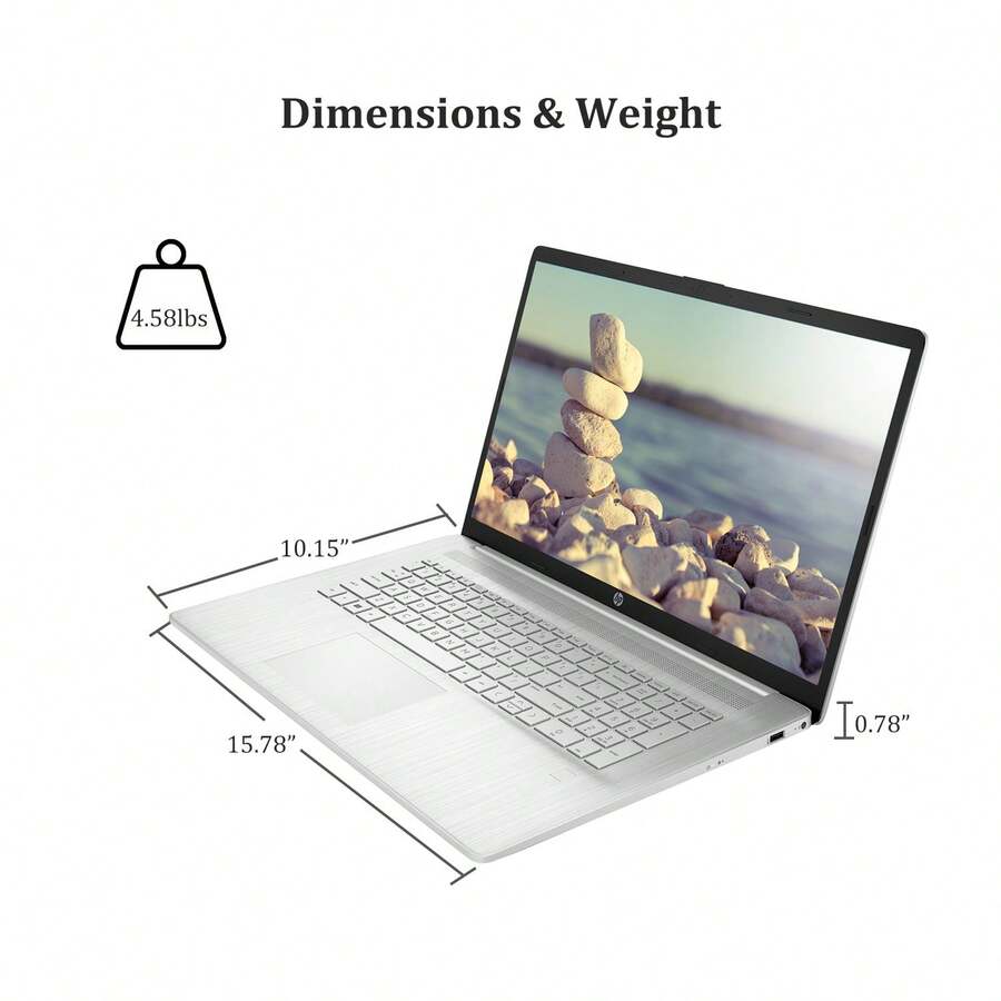 Hewlett-Packard HP 17 Laptop, 17.3" FHD Screen, AMD Ryzen 5 5500U, Up ...