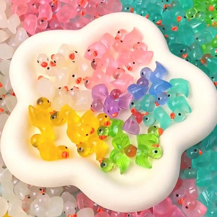 10/20/30pcs Mini Light Up Ducks, Car DIY Decorations, Cute Resin ...