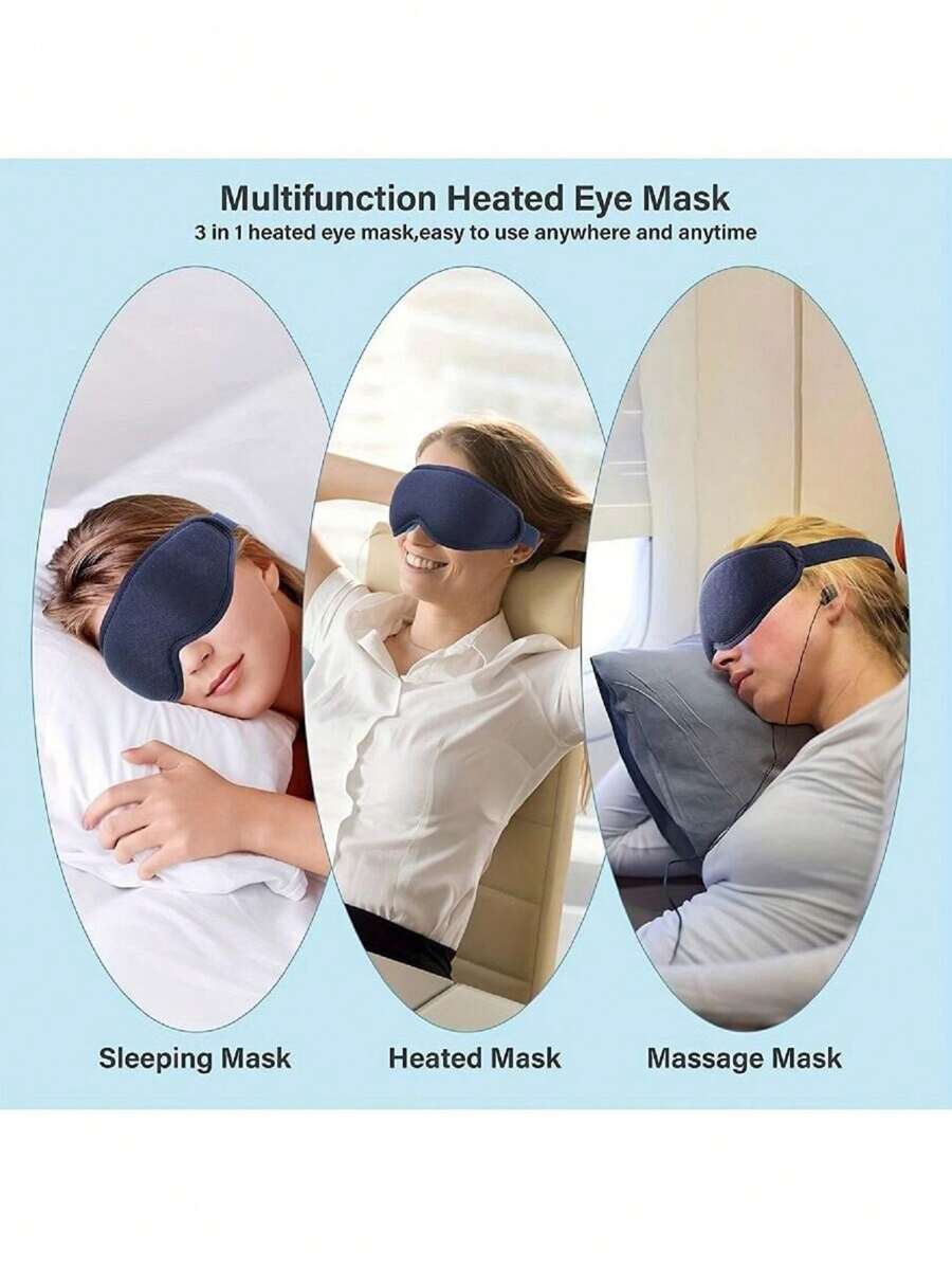 USB Heated Eye Mask With Steam, Intelligent Timing, 3D Blindfold Design ...