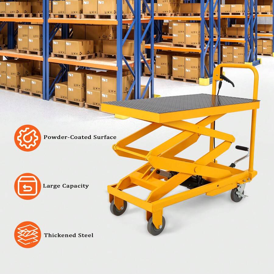 Double Scissor Hydraulic Lift Table Cart 500lbs Capacity With 48 ...