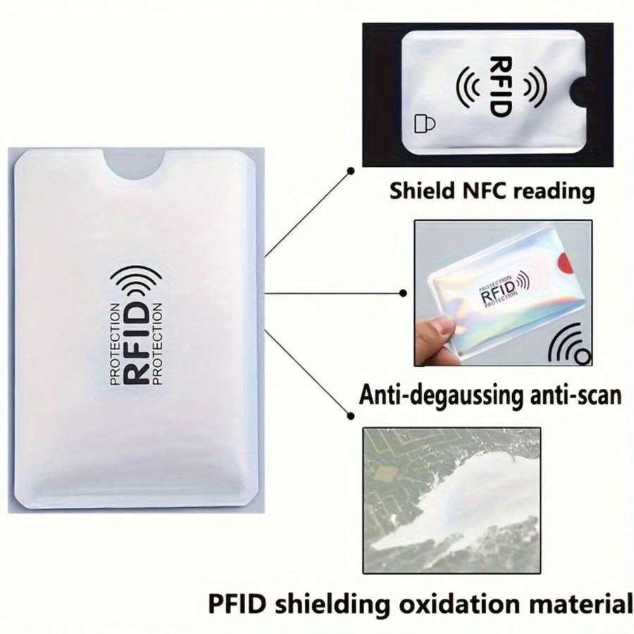 10 Pcs Men's Ultra-Thin RFID Block Card Holders Shielding Card Reader ...