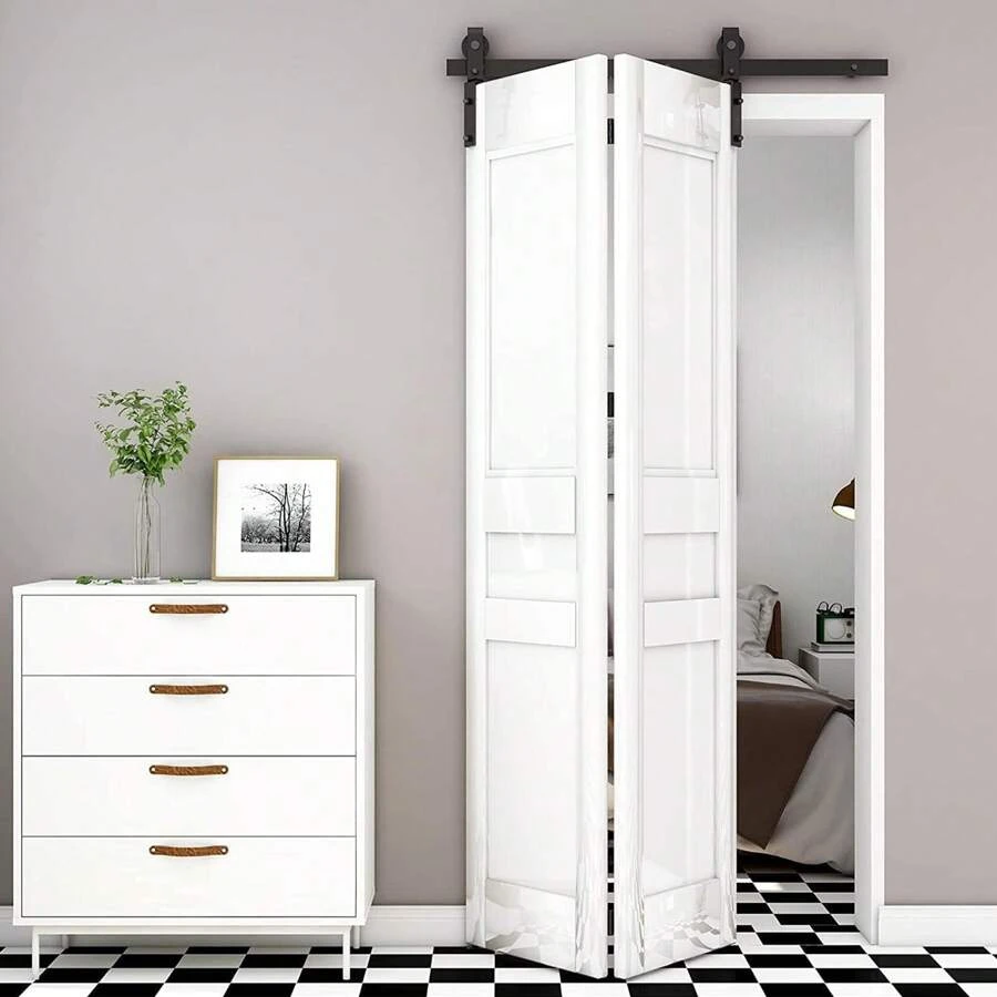 Barn Door Hardware | 40 Inches Black Bifold Sliding Door Track | Heavy ...