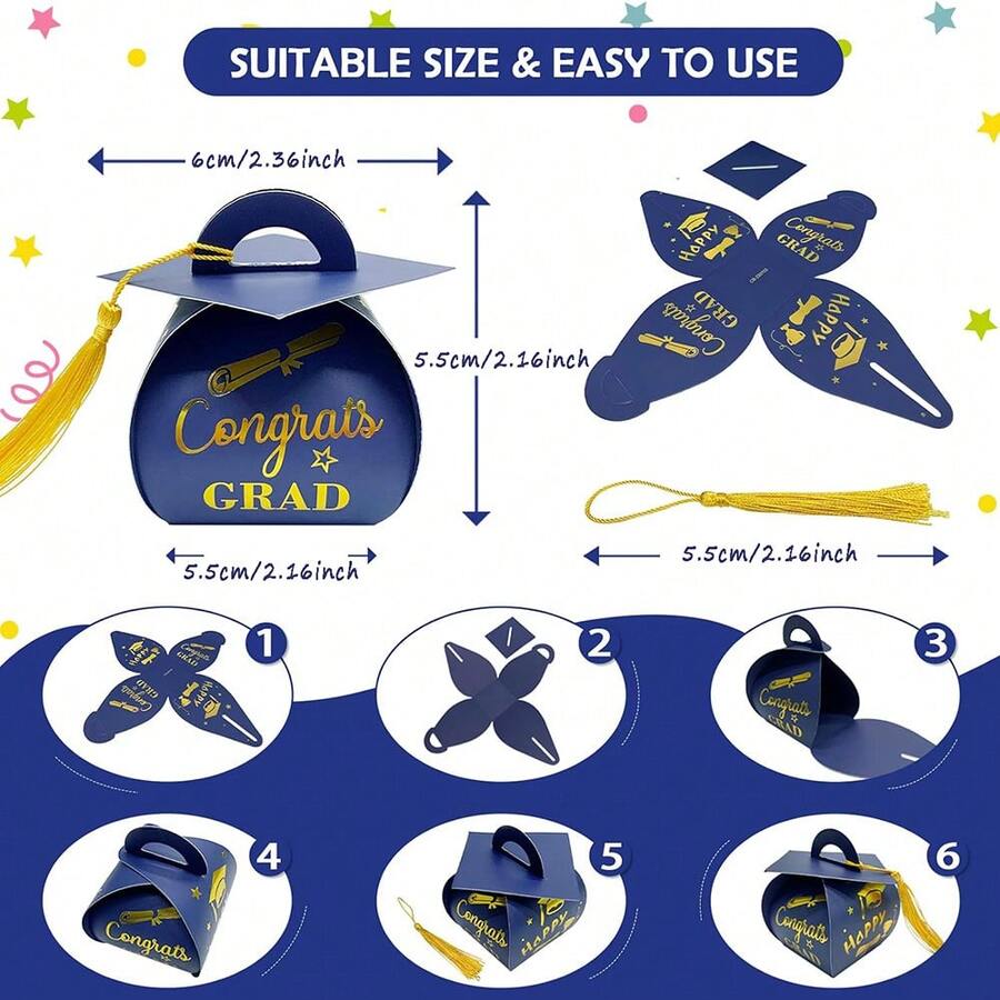 10 Pcs Graduation Cap Gift Boxes,Graduation Decorations,Congrats Grad ...