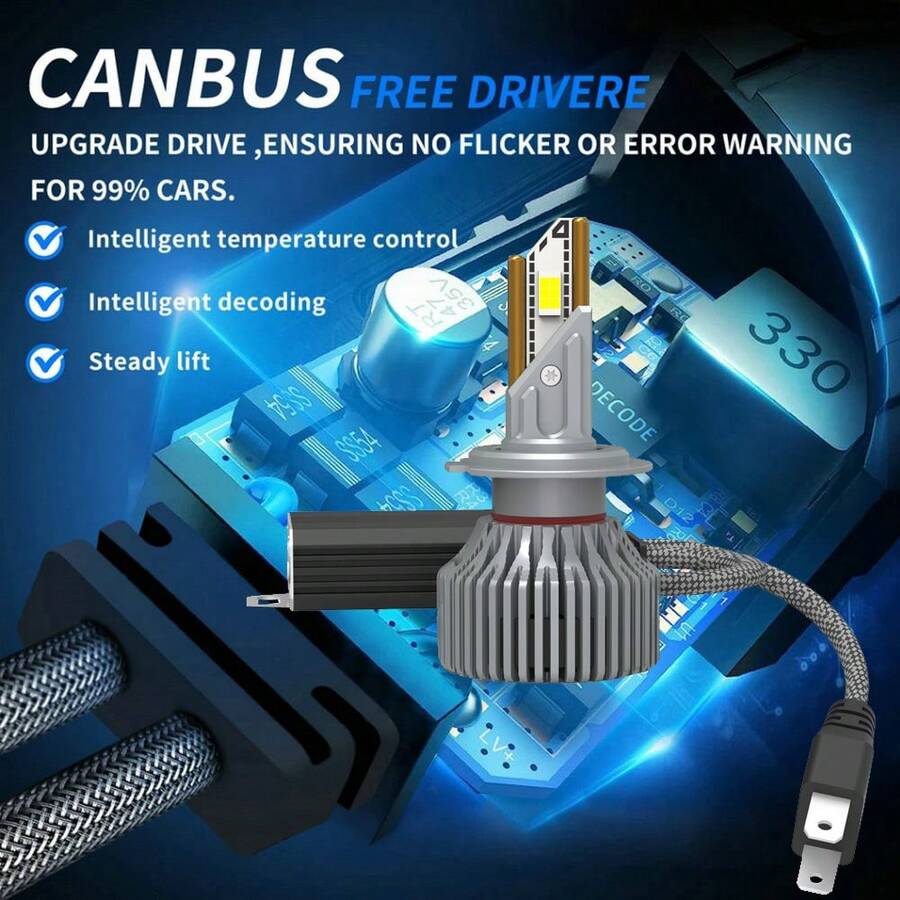 مصابيح سيارة LED عالية الطاقة 2 قطعة 65 واط لكل واحدة ، 20000LM ، دعم نموذج كامل H1 H3 H4 H7 H11 ...