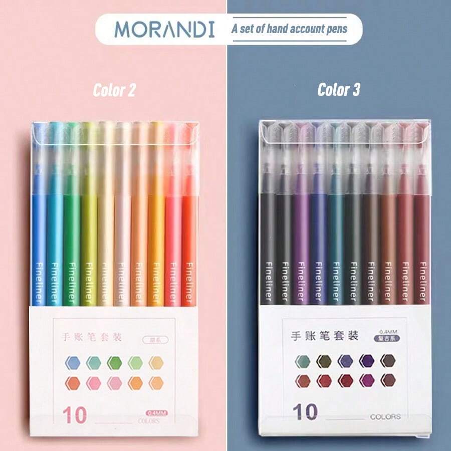 Morandi Color Felt Tip Neutral Pen Set, Students Signature Pen With ...
