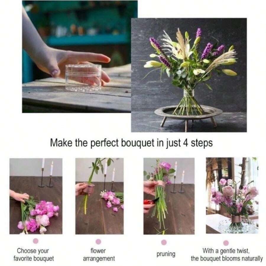 Spiral DIY Flower Arrangement Stem Holder, Spiral Flower Vase Support ...