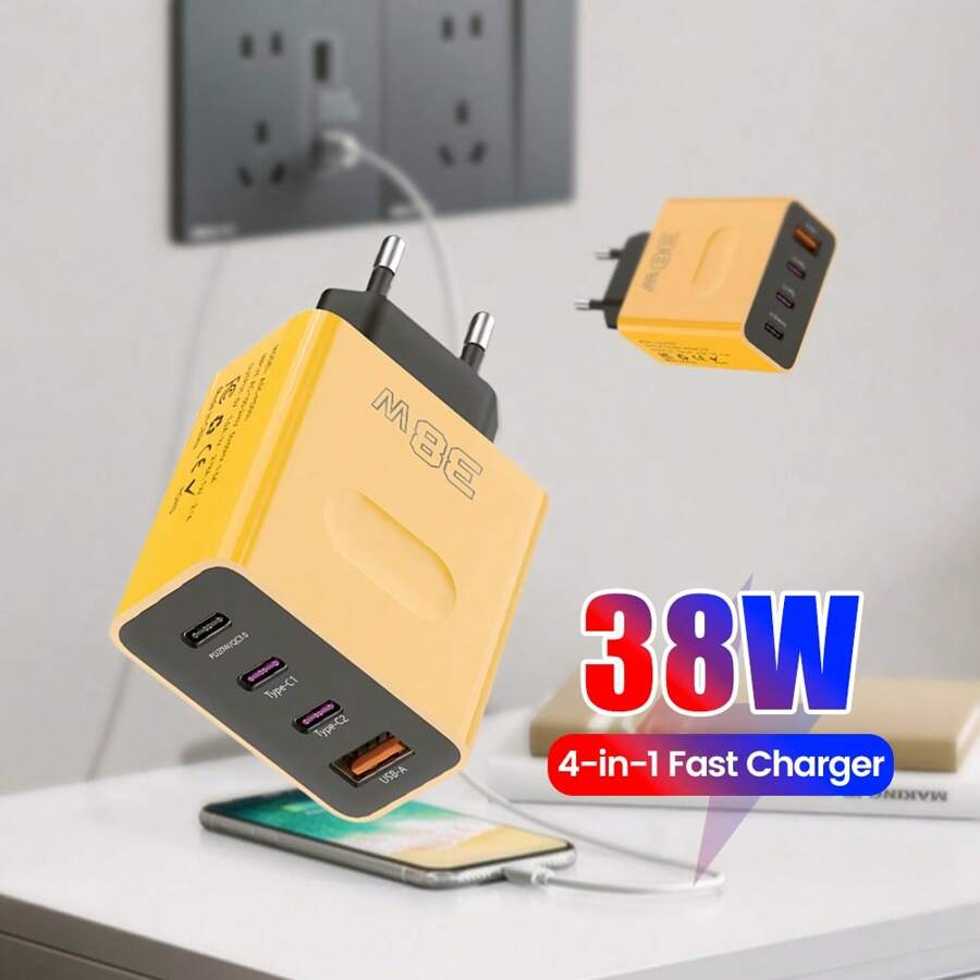 38w 4 In 1 Fast Charger Usb+3c Charger | SHEIN USA