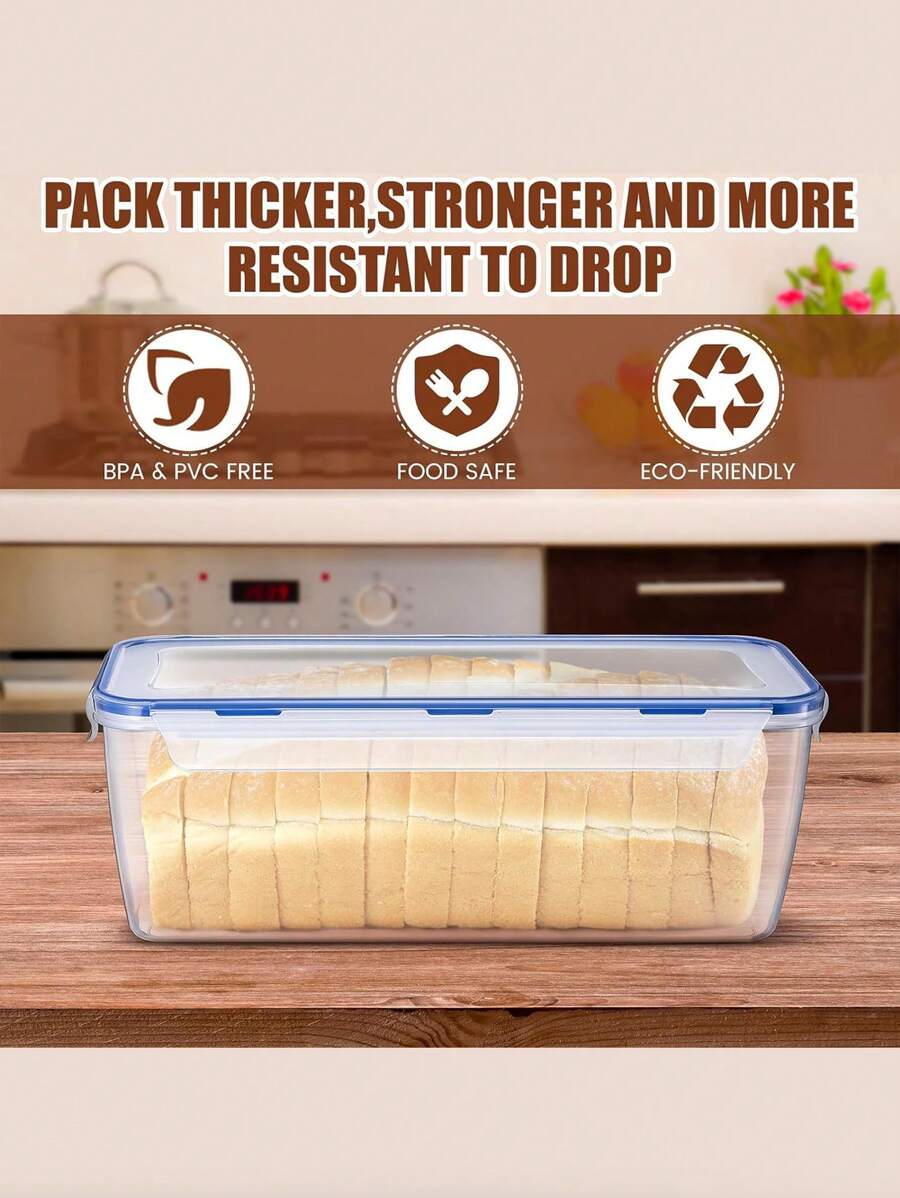 1PC Bread Boxes For Kitchen Counter Airtight Plastic Bread Container ...
