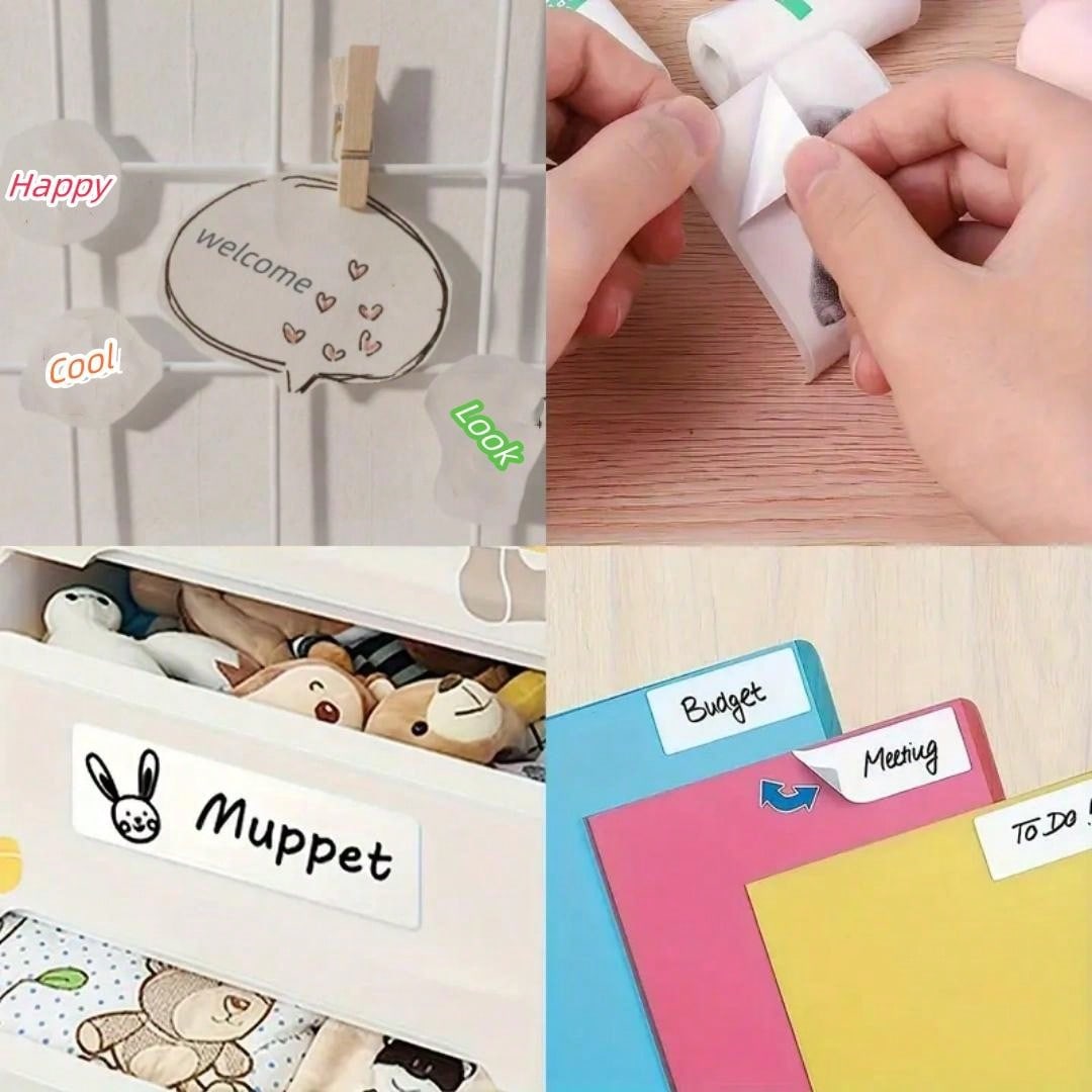 10 Rolls 57*25mm White Adhesive Printing Paper - Multipurpose Sticker ...