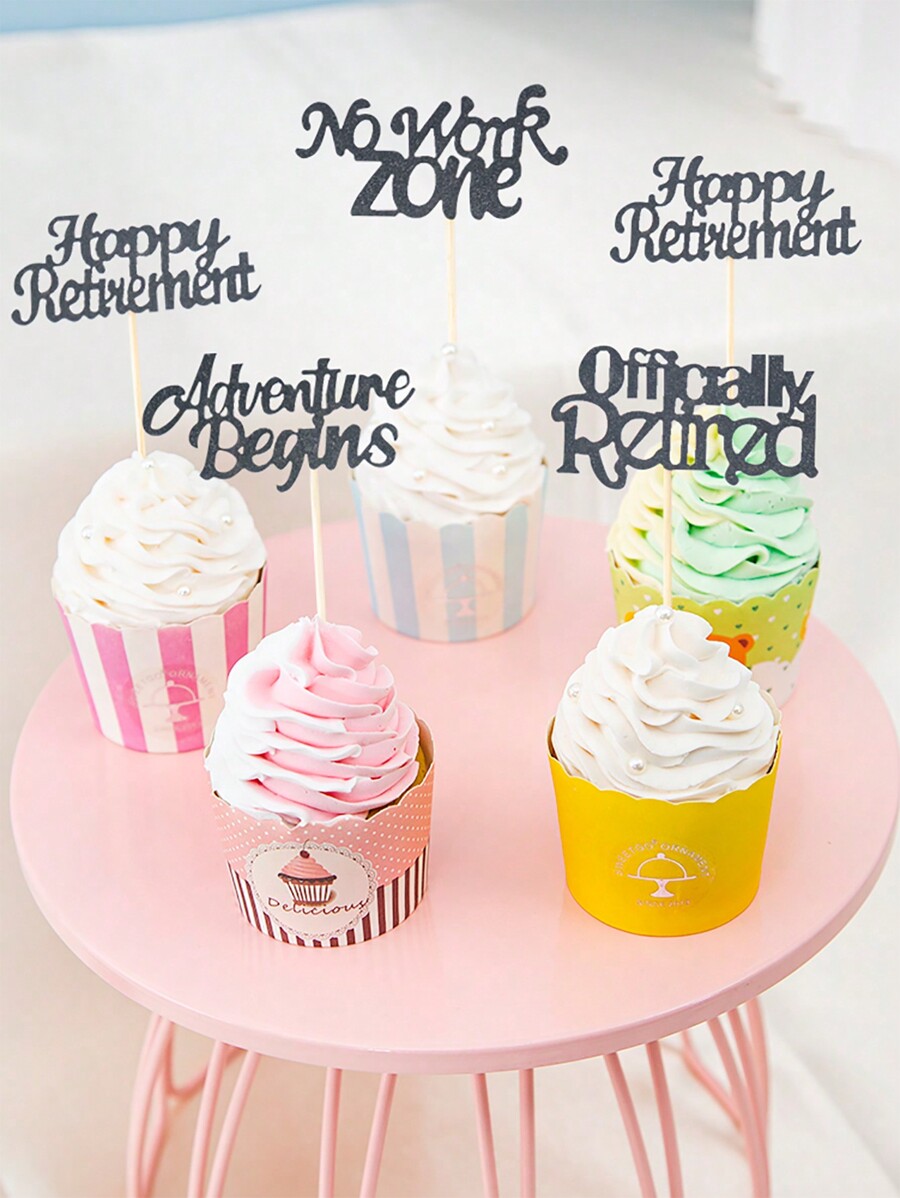 12 Pcs Happy Retirement Cupcake Toppers Officially Retired No Work Zone ...
