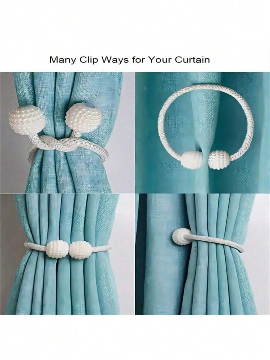 2pcs(1pair) Magnetic Curtain Tiebacks With Buckle, Window Curtain ...