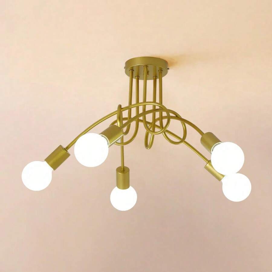 Edison Ceiling Light Fixture 5 Heads Metal Iron Industrial Creative ...