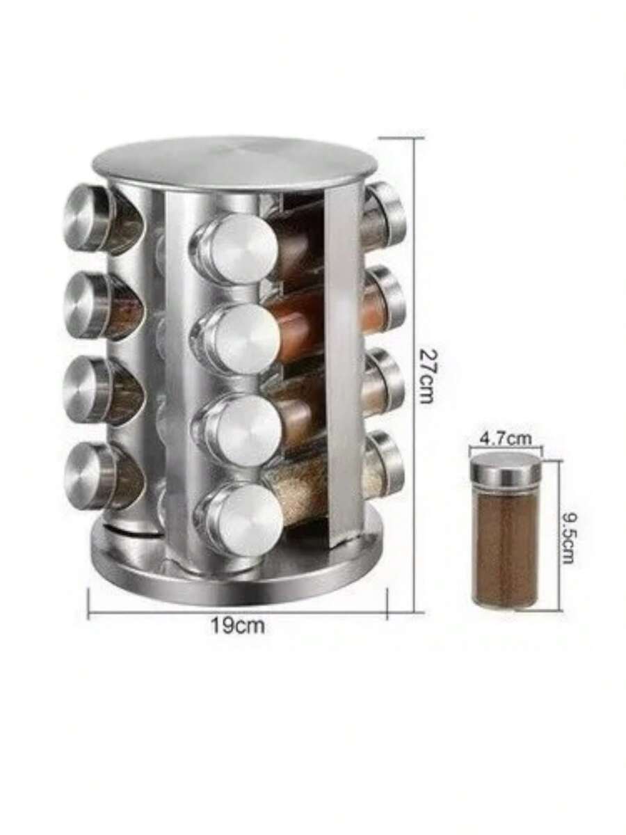 Spice Rack Organizer Round Glass Jars Resistant Rotating Organizer Rack ...