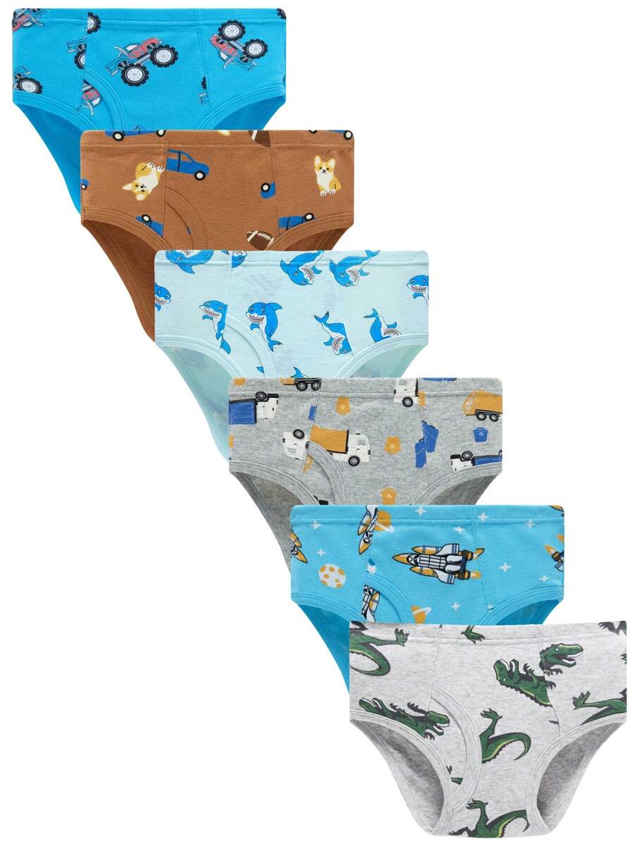 6 piezas de ropa interior suave para niños pequeños, calzoncillos con ...
